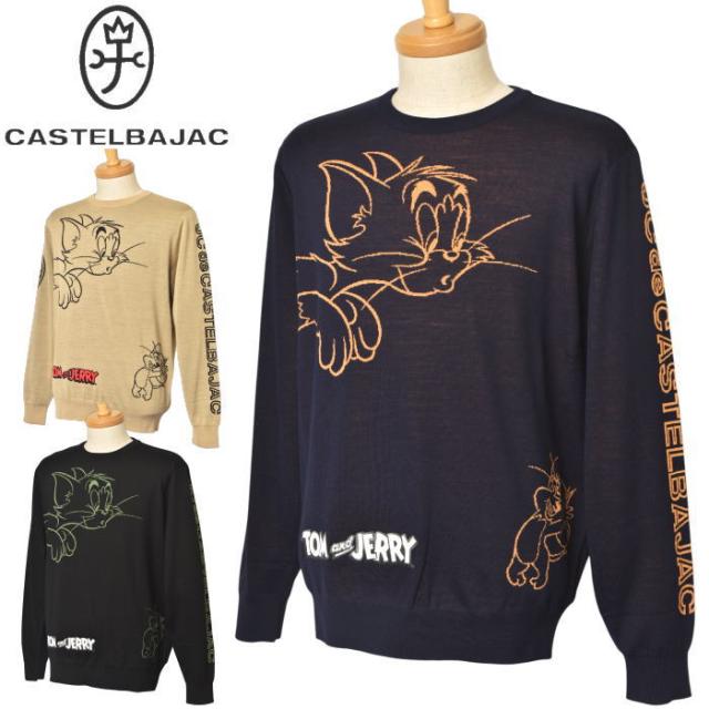 カステルバジャック CASTELBAJAC 2025秋冬新作 メンズ トムとジェリー クルーネックセーター 服