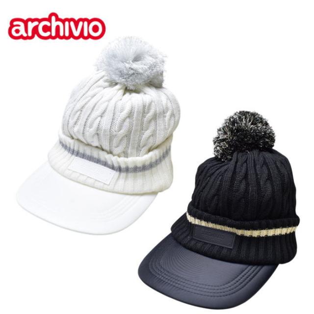 30％OFFセール！アルチビオ archivio ゴルフ 2025秋冬新作 レディース つば付きニットキャップ アウトレット