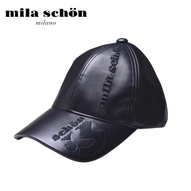 ミラショーン mila schon 2025秋冬新作 メンズ ラムレザーキャップ