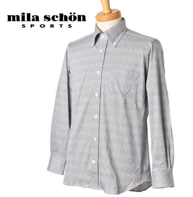 50％OFFセール！ミラショーン スポーツ ゴルフ mila schon sports 2025春夏新作 メンズ 長袖ボタンダウンシャツ 服 ゴルフウェア アウトレット