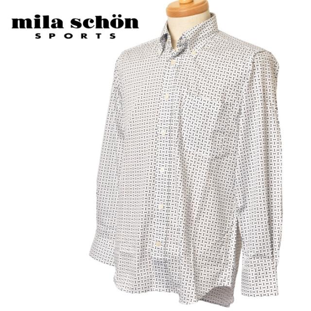 ミラショーン スポーツ ゴルフ mila schon sports 2025秋冬新作 メンズ 長袖ボタンダウンシャツ 服 ゴルフウェア