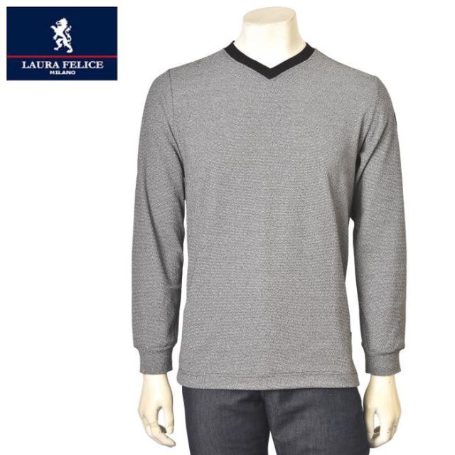 ラウラフェリーチェ Laura Felice BIANERO 2025秋冬新作 メンズ Vネック長袖Tシャツ