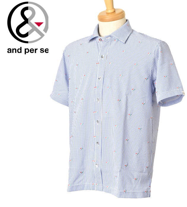 20％OFFセール！アンパスィ and per se ゴルフ 2024春夏新作 メンズ 半袖シャツ 服 ゴルフウェア