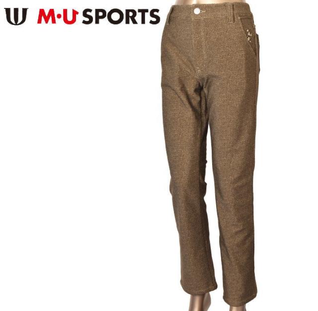40％OFFセール！MUスポーツ M・U SPORTS ゴルフ 2024秋冬新作 レディース 裏起毛ストレッチパンツ 服 ゴルフウェア