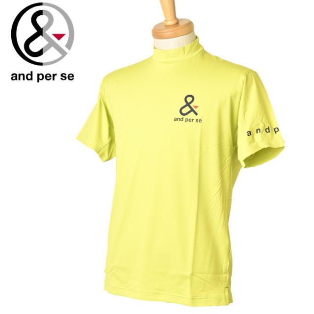 20％OFFセール！アンパスィ and per se ゴルフ 2024春夏新作 メンズ 半袖ハイネックシャツ モックネック 服 ゴルフウェア