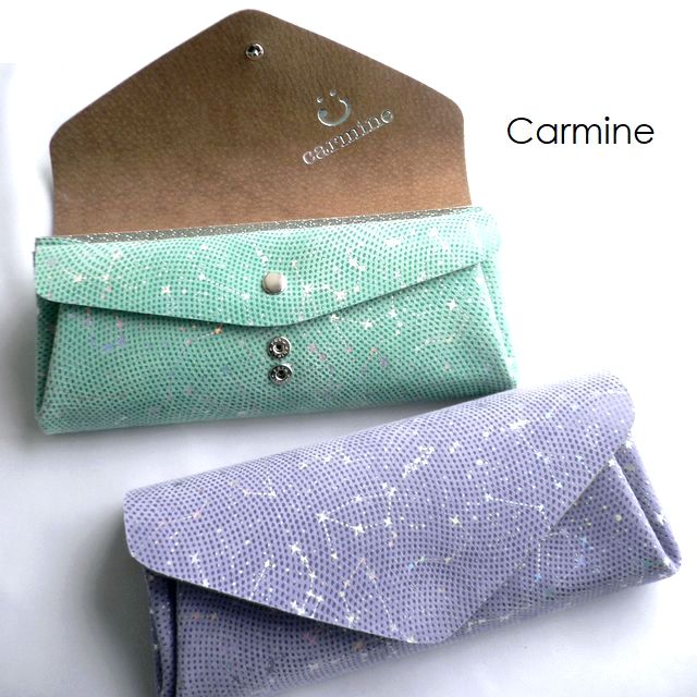 ノベルティ  carmine カーマイン ロングウォレット 星座 スターリー 長財布 SLW　パープル ミント