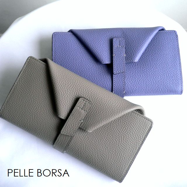 ノベルティ PELLE BORSA PELLEBORSA ペレボルサ 長財布 キャビアシボ 型押しレザー ギャルソン ウォレット 5447 Playful Goods トープ/グの通販はau ...