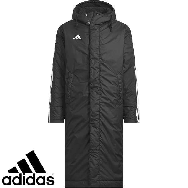 ◆◆ ＜アディダス＞ ADIDAS スリーストライプス ルーズフィット ロング ボアコート BW566 (KA1302：ブラック/ホワイト) メンズ