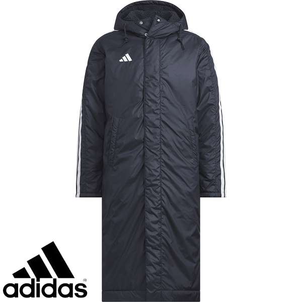 ◆◆ ＜アディダス＞ ADIDAS スリーストライプス ルーズフィット ロング ボアコート BW566 (KA1303：レジェンドインク/ホワイト) メンズ