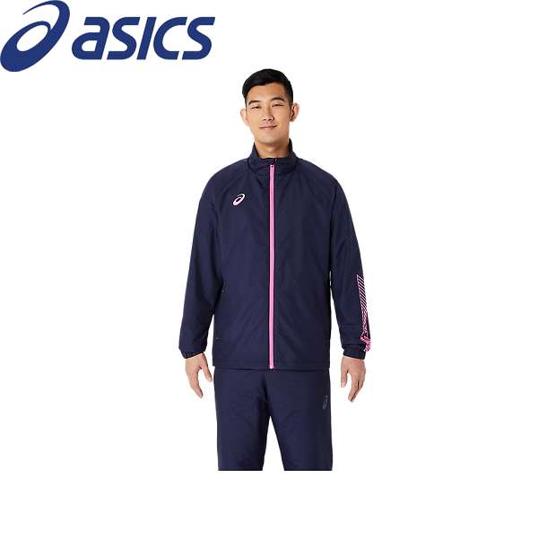 ◆◆ ＜アシックス＞ ASICS 裏トリコットウインドブレーカージャケット (401：ミッドナイト×ホットピンク) 2031E745-401