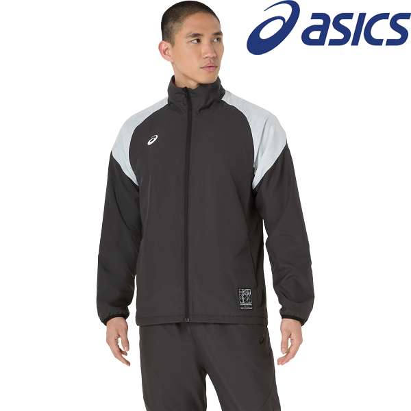 ◆◆ ＜アシックス＞ ASICS 裏トリコットグラフィックウインドブレーカージャケット 2031F175 (002：Pブラック×ブリリアントホワイト) 2031F175-002