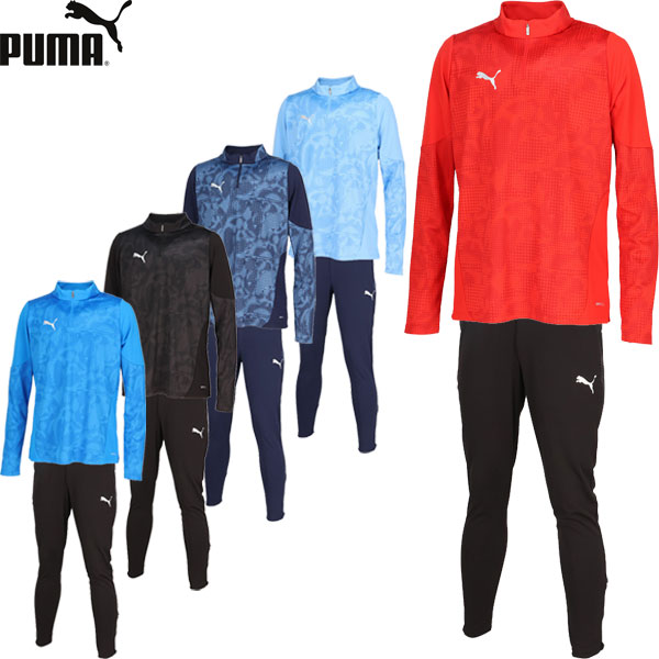 ◆◆ ＜プーマ＞ PUMA TEAMCUP トレーニング1/4ジップトップ＆スリムパンツ メンズ ジャージ 上下セット サッカー 660216-660208