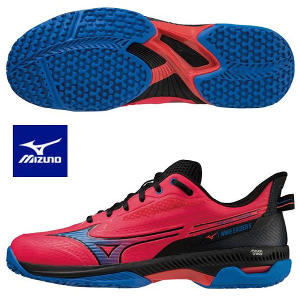 即納可☆【MIZUNO】ミズノ テニスシューズ 【クレー／砂入り人工芝コート】ウエーブエクシード5 OC ユニセックス 61GB231263