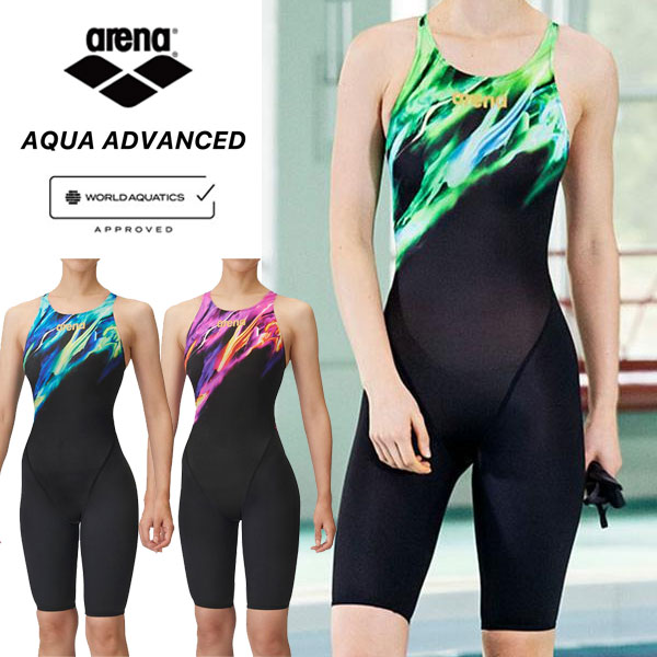 メール便発送 即納可★ 【ARENA】アリーナ 【WA承認】アクアアドバンスト ワンピーススパッツ（オープンバック・ハーフレッグ）レーシング 水泳 FAR3540W