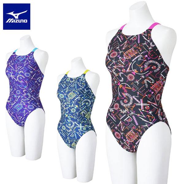 メール便発送 即納可☆【MIZUNO】ミズノ EXERSUITS 競泳練習用 ミディアムカット 競泳練習水着 N2MAC785