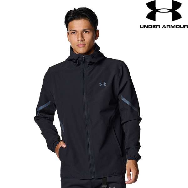 ◆◆ ＜アンダーアーマー＞ UNDER ARMOUR UAブラッシュドウーブン リフレクト ジャケット(トレーニング/MEN) 6007741 (Black(001))