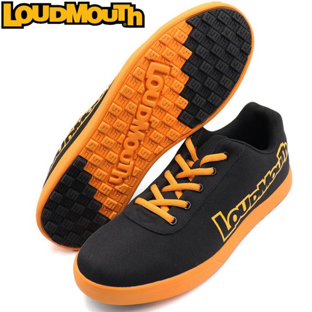 ラウドマウス 2025 ユニセックス スパイクレス ゴルフシューズ ビッグロゴ ブラック×オレンジ LM-GS0005 765983(946) 【日本規格】【新品】25SS Loudmouth スニーカー メンズ レディース APR1