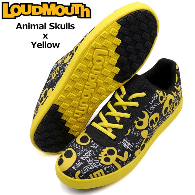 ラウドマウス 2025 ユニセックス スパイクレス ゴルフシューズ Animal Skulls × Yellow アニマルスカルズ x イエロー LM-GS0005 775980(413) 【日本規格】【新品】25FW Loudmouth スニーカー メンズ レディース SEP2