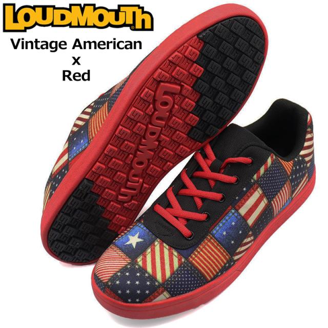 ラウドマウス 2025 ユニセックス スパイクレス ゴルフシューズ Vintage American × Red ヴィンテージアメリカン x レッド LM-GS0005 775980(449)【日本規格】【新品】25FW Loudmouth スニーカー メンズ レディース SEP2
