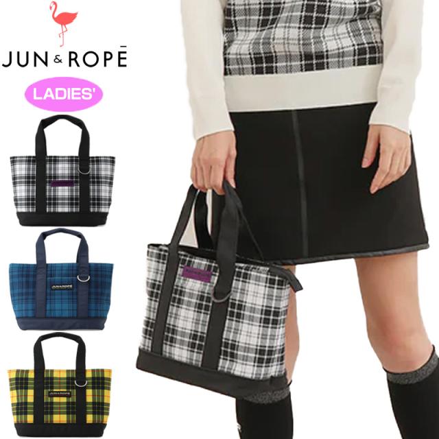 JUN＆ROPE プレイドモノグラム カートバッグ ERX13150 【新品】SCBR ミニトートバッグ ジュン アンド ロペ ジュンロペ ラウンドポーチ カートポーチ ゴルフ用バッグ メンズ レディース ユニセックス OCT3