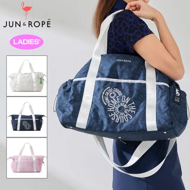 JUN＆ROPE 2025 レディース ボストンバッグ アニマルプリント ショルダーストラップ付 ERX25000 【新品】25SS ショルダーバッグ ジュン アンド ロペ ジュンロペ ゴルフ用バッグ APR2