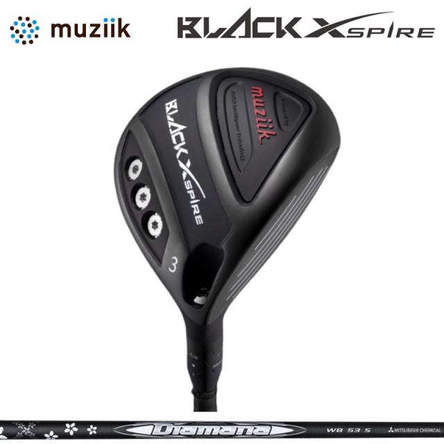 ムジーク ブラック エクスパイヤー 可変式 フェアウェイウッド 三菱ケミカル Diamana WB 装着 ディアマナ 【カスタム】【新品】 Muziik On The Screw BLACK XSPIRE シャフト GOLF