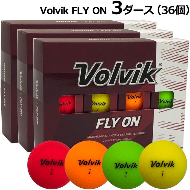 ボルビック Volvik ゴルフボール FLY ON フライオン マット仕上げ カラーミックス 3ダース(36個) 【新品】ヴォルヴィック %off cst