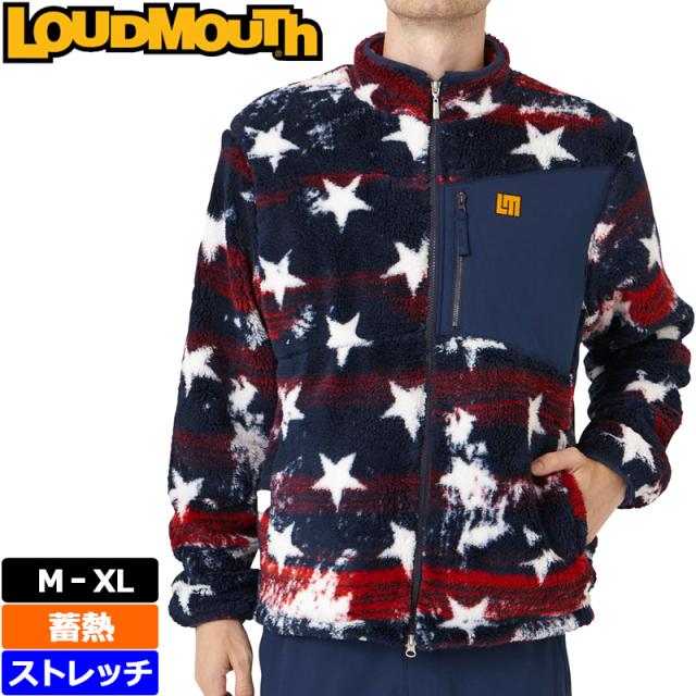 ラウドマウス メンズ  ボアフリース ジャケット ネイビー 蓄熱 ストレッチ 防寒 寒さ対策 772202(997) 日本規格【新品】RCBR Loudmouth アウター ブルゾン ゴルフウェア