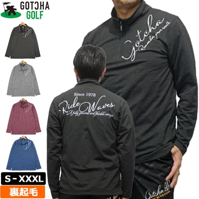 ガッチャゴルフ メンズ ハーフジップ 裏起毛 長袖 シャツ 223GG1202 GOTCHA GOLF 杢 【新品】RCBR ゴルフウェア トップス NOV1