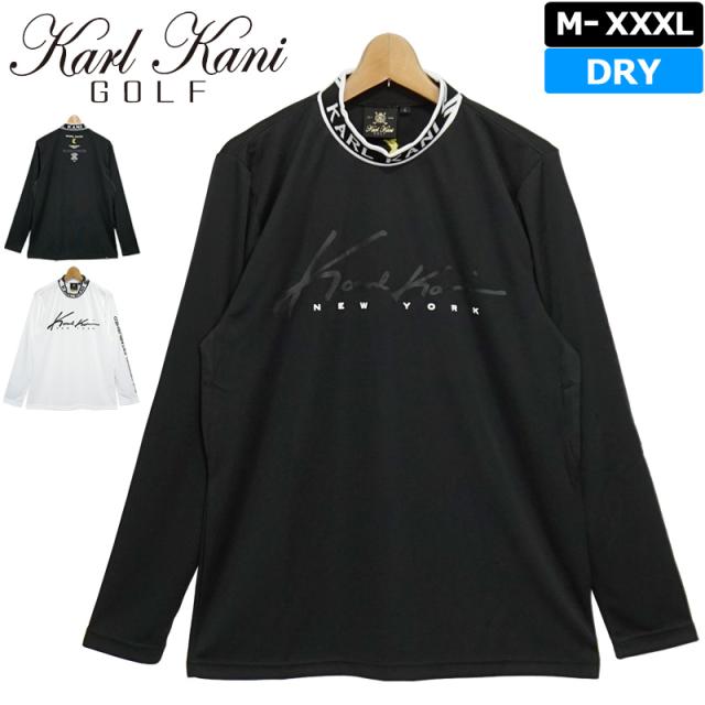カールカナイゴルフ 吸汗速乾 UVカット モックネック 長袖 シャツ ジャカード 襟リブ 221KG1103 Karl Kani GOLF 【メール便発送】【新品】RAAR モックシャツ 長袖モック ゴルフウェア トップス MAY1