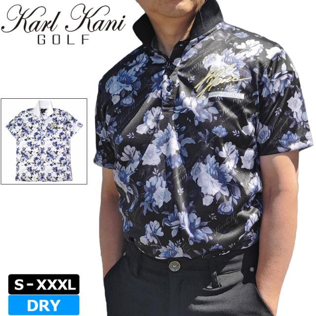 カールカナイゴルフ メンズ 吸水速乾 半袖 ポロシャツ 232KG1207 ラグジュアリー ブルーローズ karl Kani GOLF 【メール便発送】【新品】SAAR ゴルフウェア トップス 刺繍 MAY3