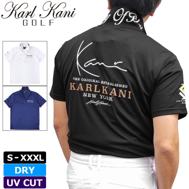 カールカナイゴルフ メンズ 吸水速乾 UVカット 半袖 ポロシャツ 232KG1211 メタル シート ポロ karl Kani GOLF 【メール便発送】【新品】SAAR ゴルフウェア トップス 刺繍 APR3