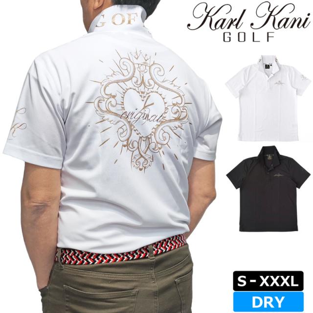 カールカナイゴルフ メンズ 吸水速乾 半袖 ポロシャツ 242KG1207 DRY ビクトリア ハート メタルシート  karl Kani GOLF 【メール便発送】【新品】TAAR ゴルフウェア トップス 刺繍 MAY2