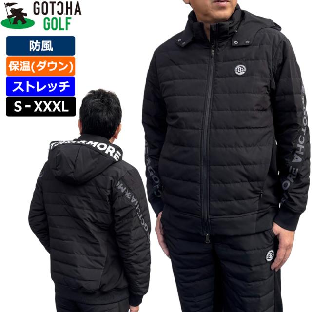 ガッチャゴルフ 2025 メンズ ダウンジャケット 全方位ストレッチ 切替 253GG1621 GOTCHA GOLF 【新品】2025FW 長袖 フルジップ ゴルフウェア トップス NOV3