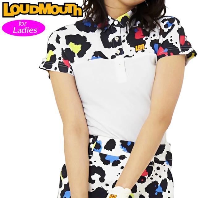 ラウドマウス レディース 半袖 切り替え ポロシャツ White ホワイト 763654(999) Neon Leopard ネオンレオパード 【メール便発送】【新品】日本規格 SAAR ゴルフウェア Loudmouth MAY2