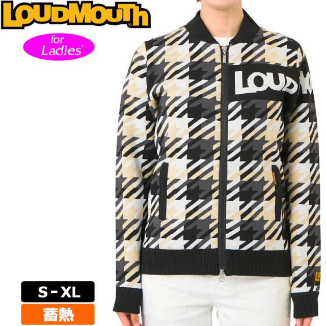 ラウドマウス レディース ニット ジャケット Black ブラック 772752(998) 蓄熱 保温 防寒 日本規格【新品】RCBR Loudmouth アウター ブルゾン フルジップ ゴルフウェア