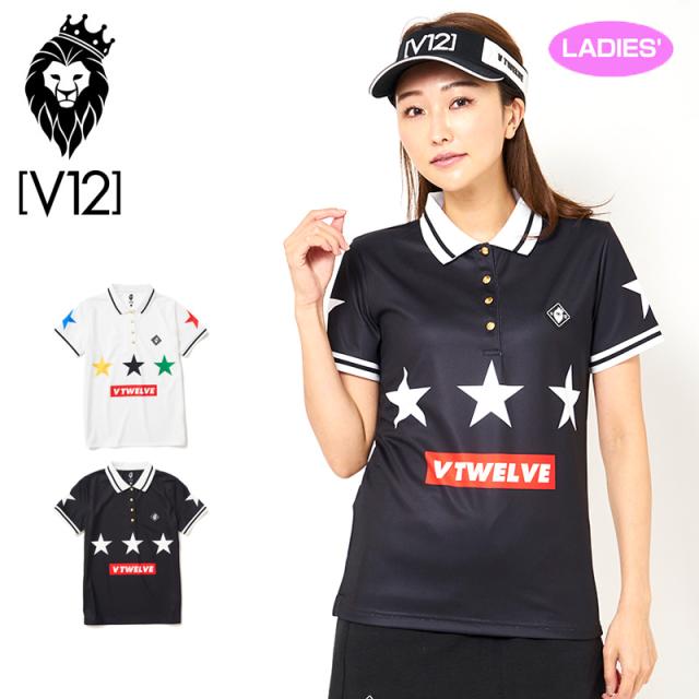 V12 ゴルフ ヴィ・トゥエルヴ レディース 半袖 ポロシャツ 5 STAR POLO V122010-CT09 【新品】PAAR ゴルフウェア トップス V12 GOLF スター