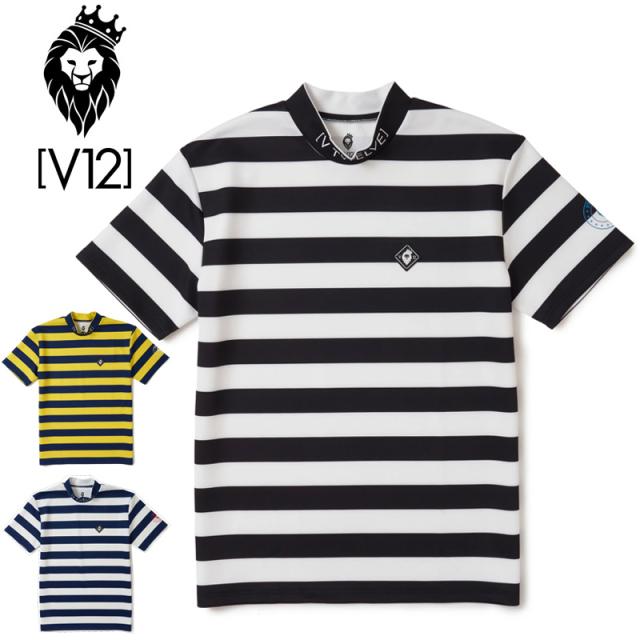 V12 ゴルフ メンズ モックネック 半袖 シャツ PRI MOCK V122210-CT23 ヴィ・トゥエルヴ 【新品】RAAR ゴルフウェア モックシャツ 半そで トップス V12GOLF JUN1