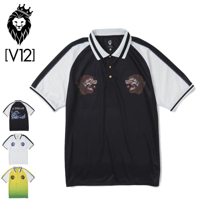 V12 ゴルフ メンズ 半袖 ポロシャツ 22 SKA POLO V122210-CT33 ヴィ・トゥエルヴ 【新品】RAAR ゴルフウェア 半そで おしゃれ トップス テープ V12GOLF APR1