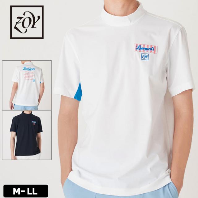 ZOY ゾーイ メンズ モックネック 半袖 シャツ レナーズ コラボ 071222001 【メール便発送】【新品】RAAR ゴルフウェア メンズウェア トップス モックシャツ 半袖モック