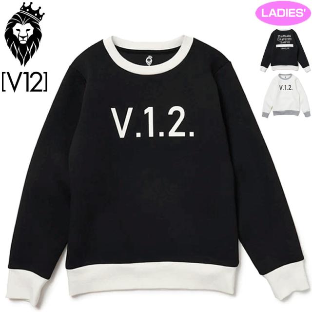 V12 ゴルフ レディース クルーネック 長袖 スウェット TEAM CREW V122220-SW08 トレーナー ヴィ・トゥエルヴ 【新品】RCBR スエット ゴルフウェア V12GOLF