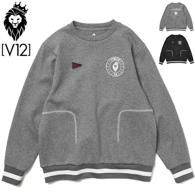 V12 ゴルフ メンズ 長袖 トレーナー MON CREW V122220-SW09 ヴィ・トゥエルヴ 【新品】RCBR ゴルフウェア 長そで おしゃれ クルーネック スウェット トップス V12GOLF
