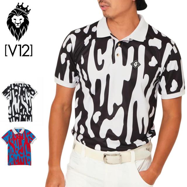 V12 ゴルフ メンズ 半袖 ポロシャツ MUDDY POLO V122310-PL07 ヴィ・トゥエルヴ 【新品】SAAR ゴルフウェア 半そで おしゃれ V12GOLF JUN1