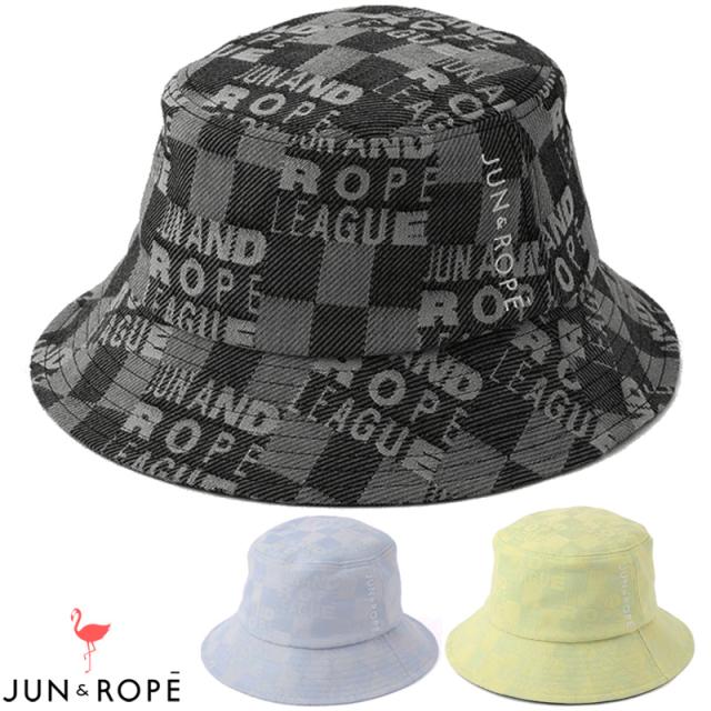 JUN＆ROPE 2025 バケットハット チェッカーボードジャガード ERU15150 【新品】25SS バケハ 帽子 ゴルフウェア レディース メンズ ジュン＆ロペ ジュンロペ MAY3