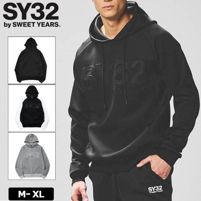 SY32 メンズ パーカー DOUBLE KNIT EMBOSS GEOMETRY P/O HOODIE 14506 プルオーバー 長袖 【新品】TCBR エスワイ フーディー スポーツウェア OTC2