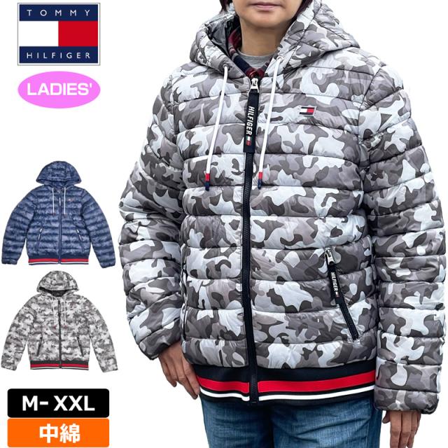   トミーヒルフィガー レディース 中綿ジャケット カモフラージュ TP25011J 迷彩柄 軽量 【新品】防寒 ブルゾン アウター トップス パーカー ゴルフウェア フルジップ フーディー cst