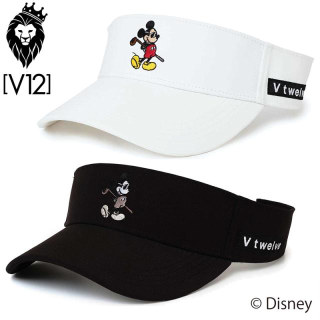 V12 ゴルフ × ディズニーコラボ  2025 サンバイザー SM VISOR V122515-CP02 ヴィ・トゥエルヴ 【新品】25SS ミッキー MICKEY MOUSE DISNEY 帽子 メンズ レディース ユニセックス UNISEX 男女兼用 男女共用 ゴルフウェア V12 GOLF