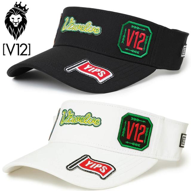 V12 ゴルフ 2025 テープロゴ バイザー WAP VISOR V122520-CP11 ワッペン ヴィ・トゥエルヴ 【新品】25FW ゴルフウェア サンバイザー 帽子 ユニセックス V12 GOLF SEP1