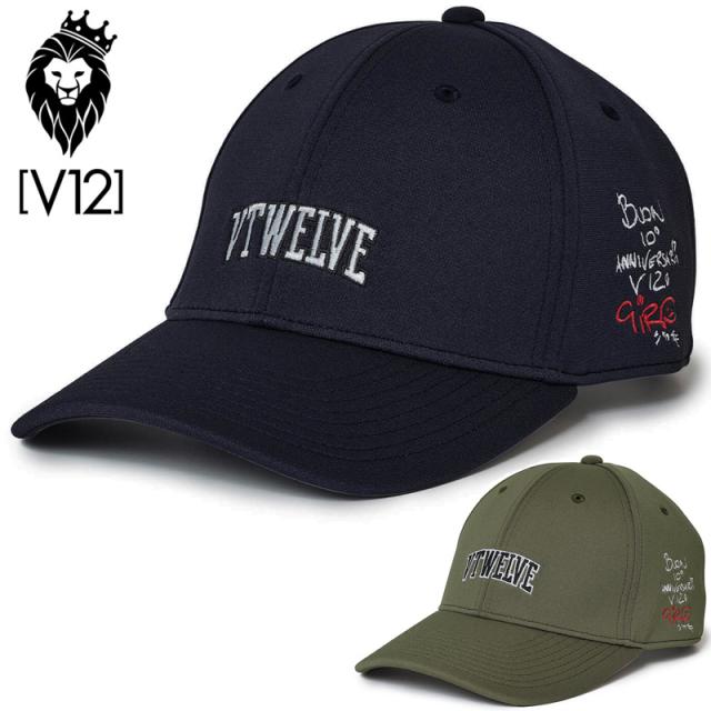 V12 ゴルフ × LEONコラボ 2025 キャップ ジローラモ直筆メッセージ BUON CAP V122521-CP18 ヴィ・トゥエルヴ 【新品】25FW 帽子 ゴルフウェア メンズ レディース ユニセックス V12 GOLF