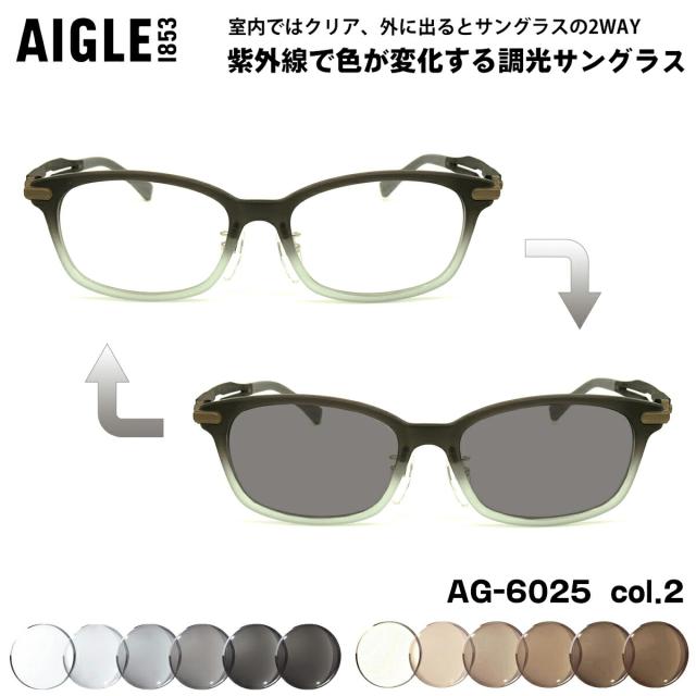 エーグル 調光 サングラス AG-6025 col.2 53mm AIGLE UVカット